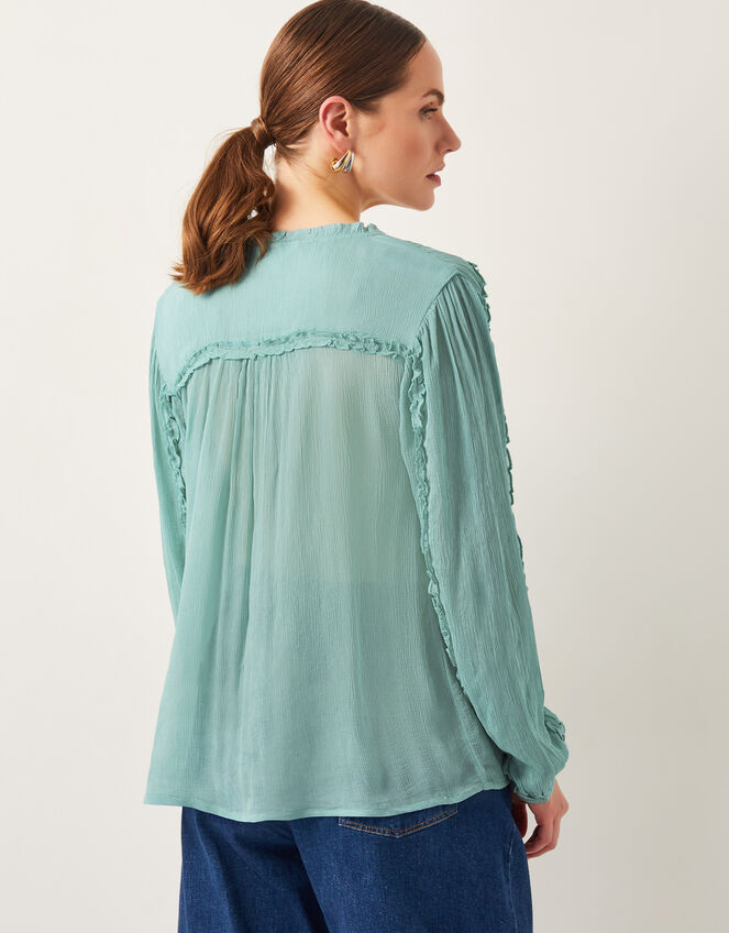 Juliet Sheer Texture Ruffle Blouse | Tops & T-shirts | Monsoon UK.