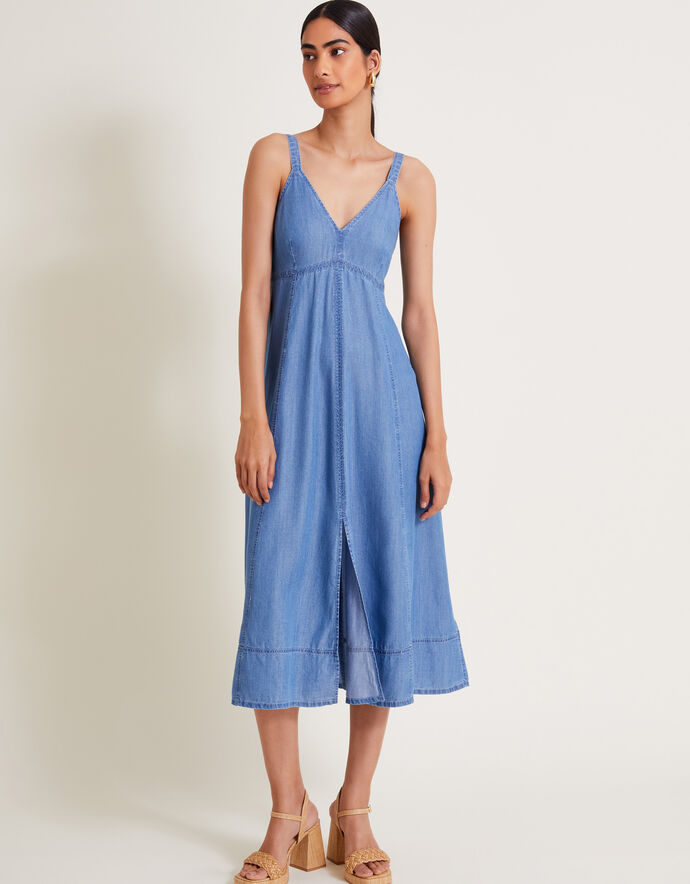 Gaia Midi Dress Blue | Day Dresses | Monsoon UK.