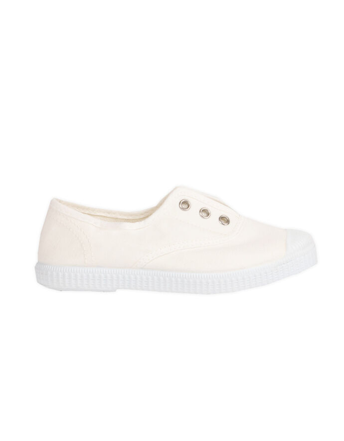 Hampton Canvas Plum Plimsolls White