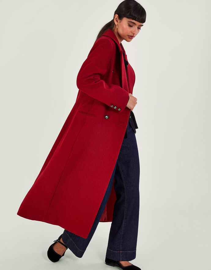 Daria Double-Breasted Coat Red