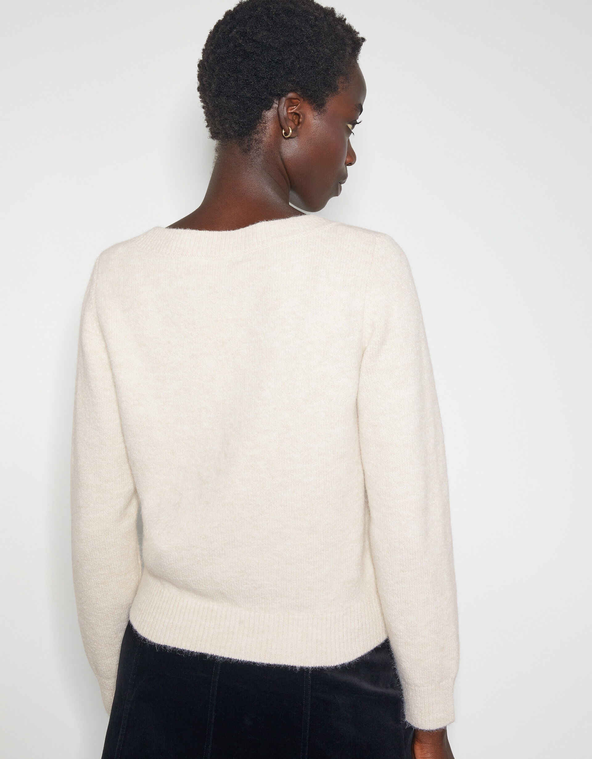 Mal Glitter Bow Jumper Ivory | Jumpers | Monsoon UK.