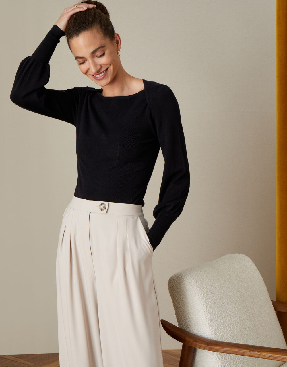 Envelope Neck Jumper Black