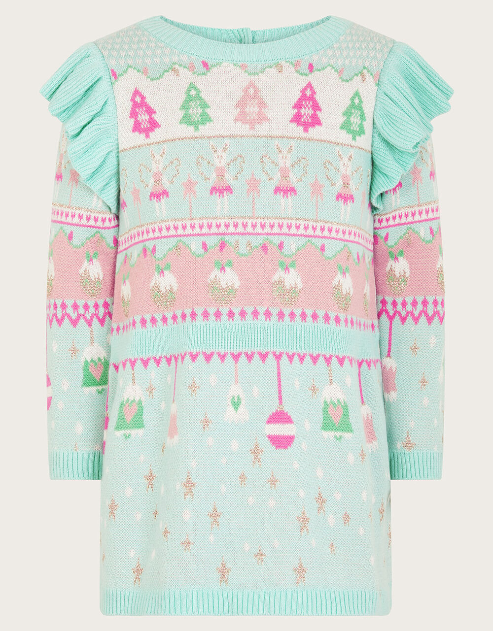 Baby Fair Isle Knit Dress Blue | Baby Girl Dresses | Monsoon UK.