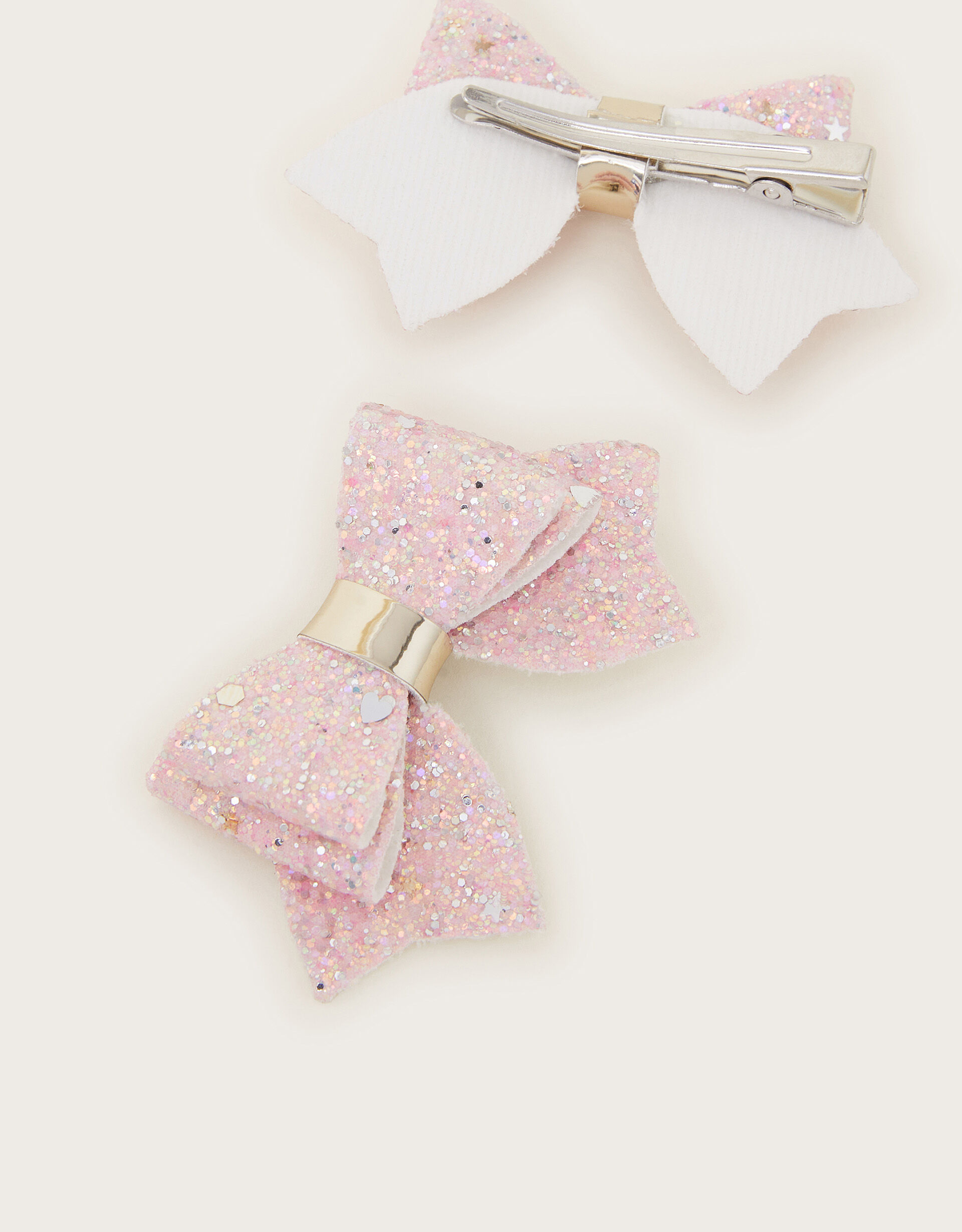2-Pack Glitter Bow Clips | Accessories | Monsoon UK.