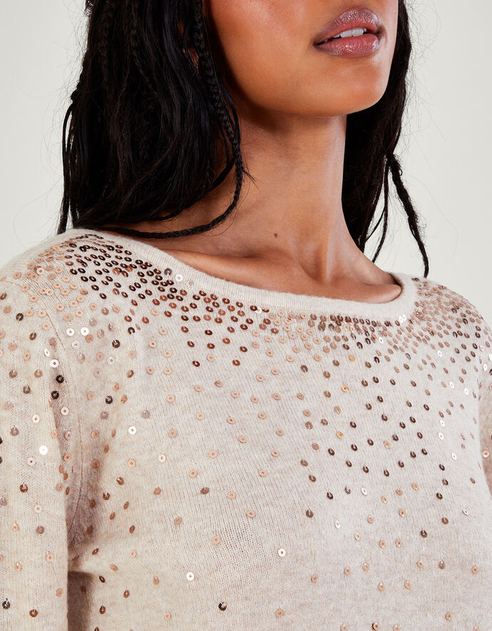 Serena Sequin Jumper Camel