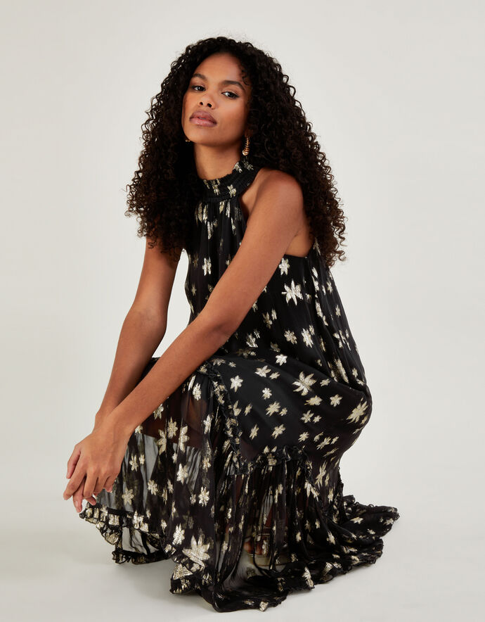 Ellen Star Trapeze Dress Black