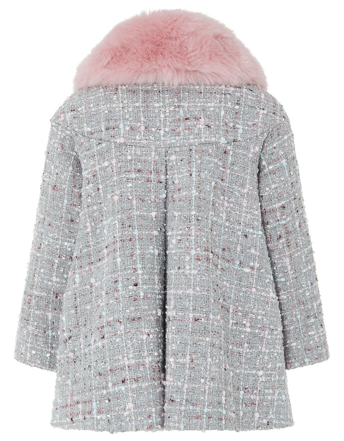 Baby Sparkle Tweed Coat Grey