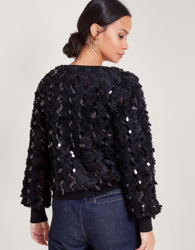 Sienna Sequin Cardigan Black