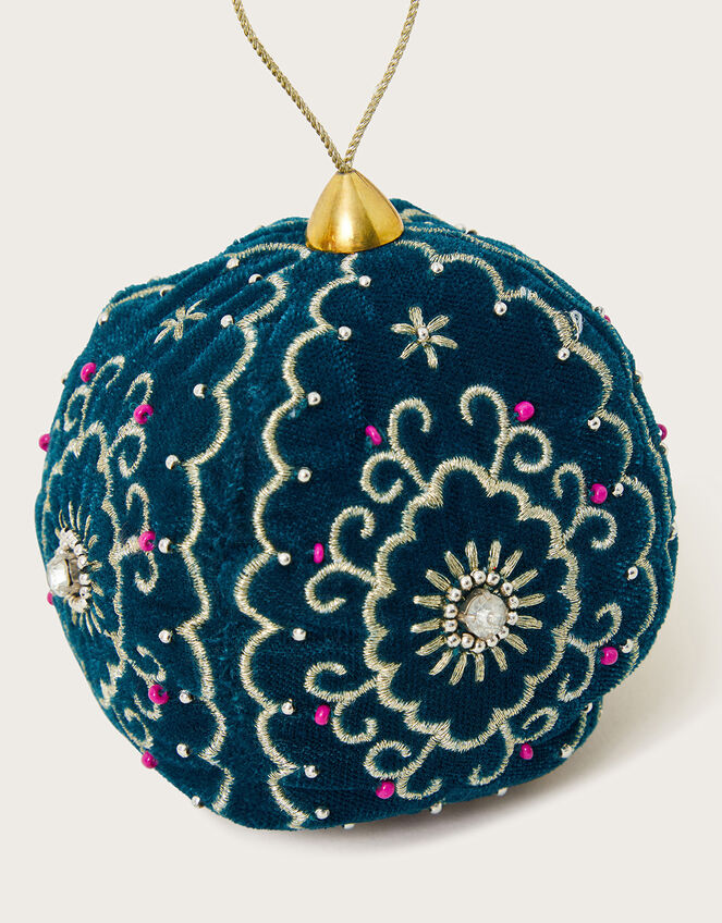 Round Embellished Velvet Bauble