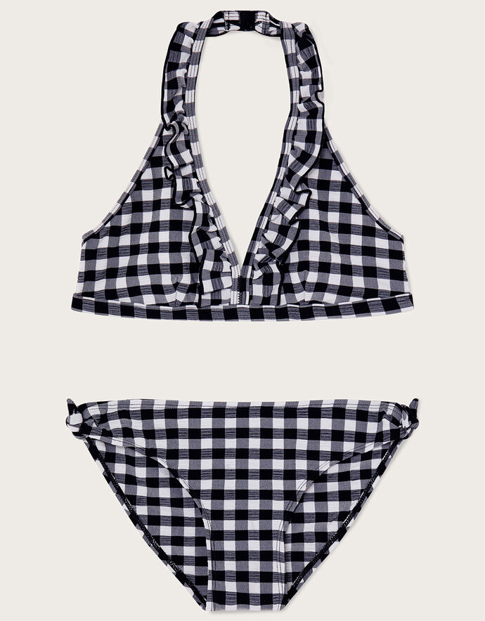 Gingham Bikini Set Black