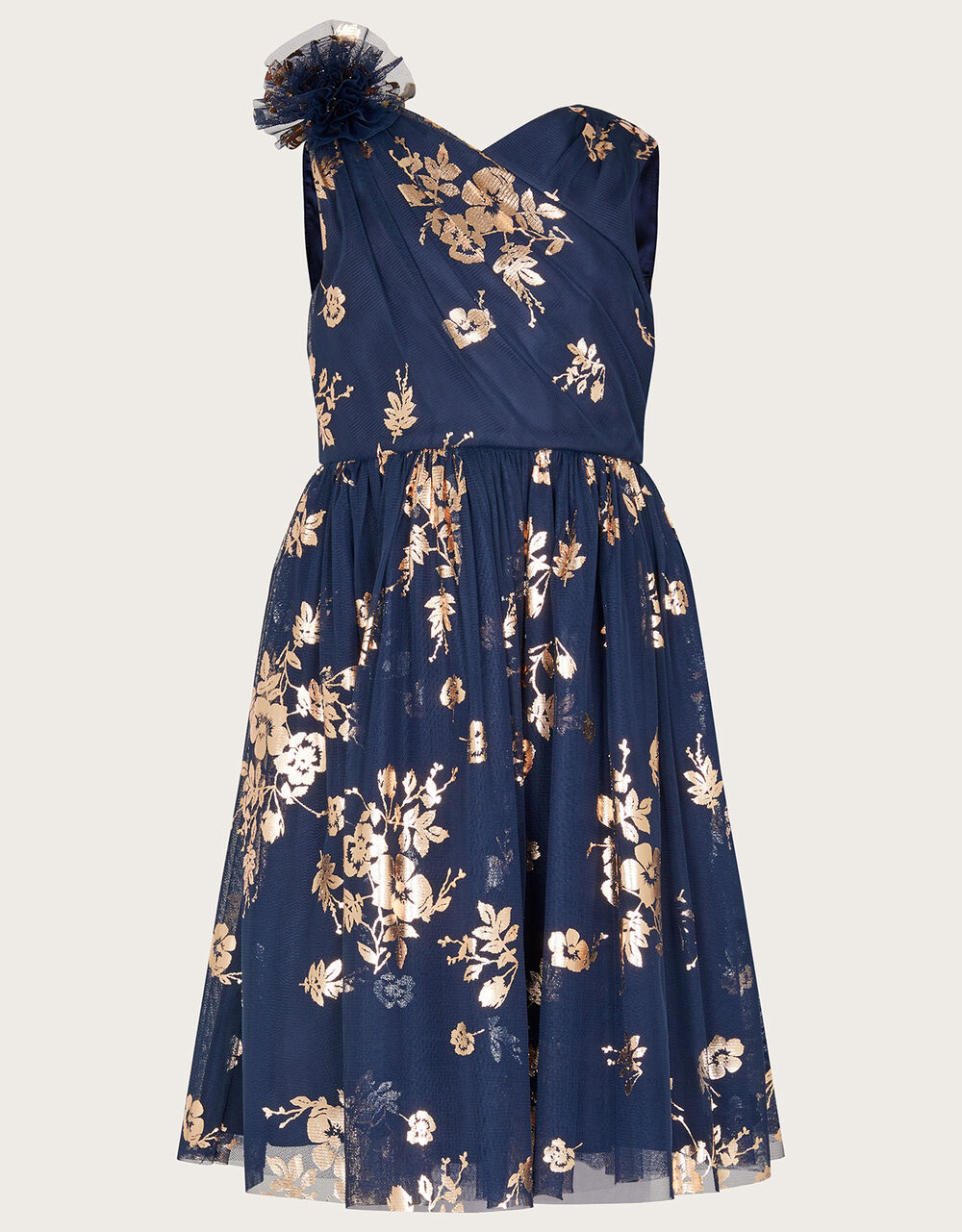 Loralie Foil Print Dress Blue | Girls' Dresses | Monsoon UK.