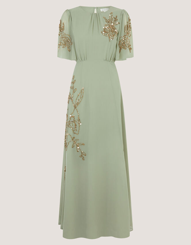 Skyler Floral Embellished Maxi Dress Green | Evening Dresses | Monsoon UK.