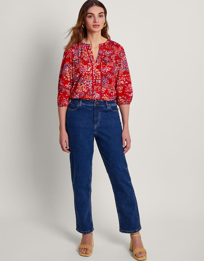 Micola Print Top Red | Blouses & Shirts | Monsoon UK.