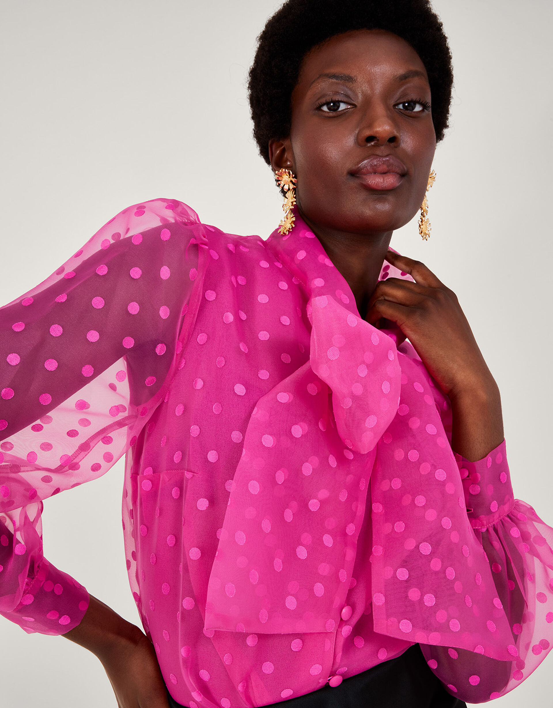 Rosa Spot Blouse Pink