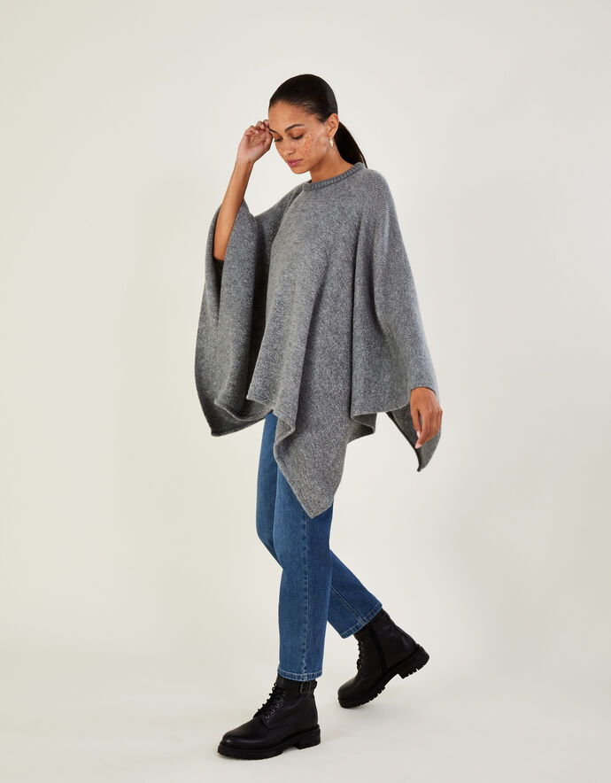 Metallic Poncho Grey