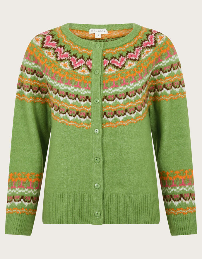 Fern Fair Isle Cardigan Green | Cardigans | Monsoon UK.