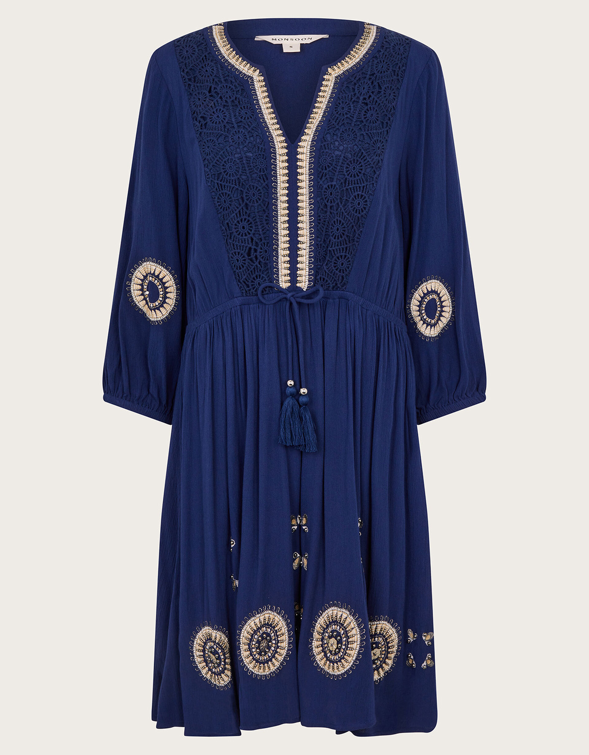Alani Crochet Kaftan Blue