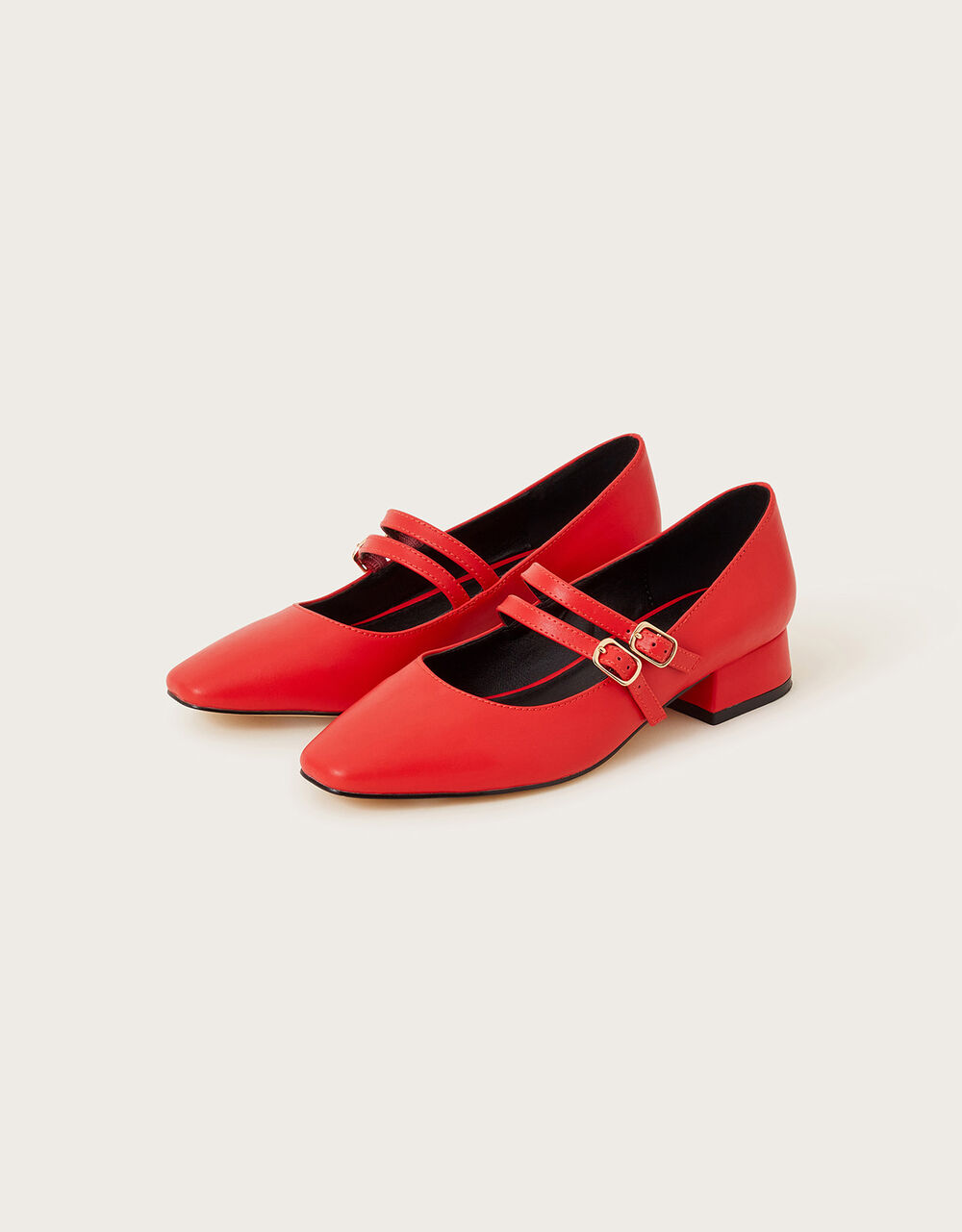 Double Strap Mary Jane Shoes Red | Women's Shoes | Monsoon UK.