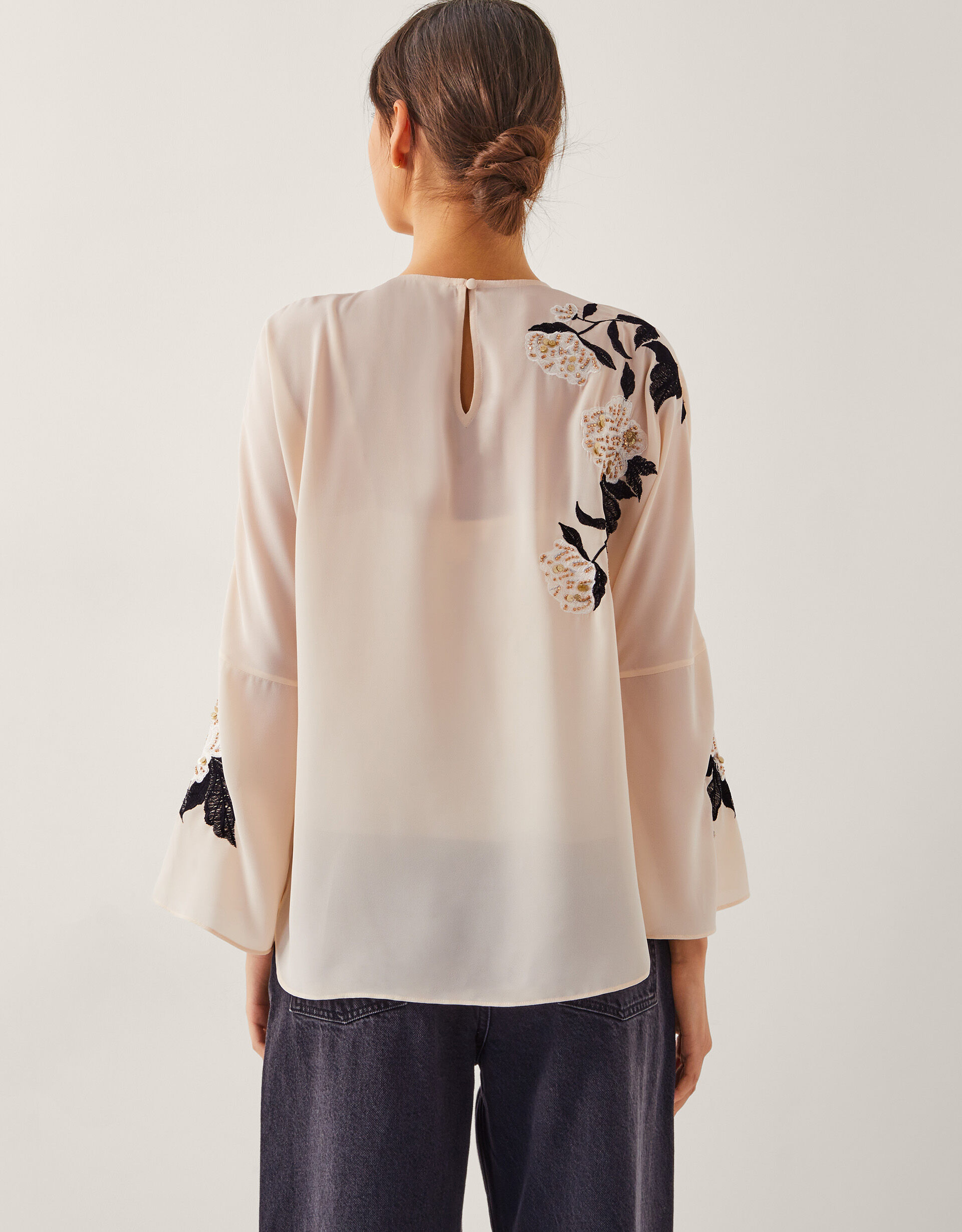 Ariah Floral Embellished Blouse Cream | Blouses & Shirts | Monsoon UK.
