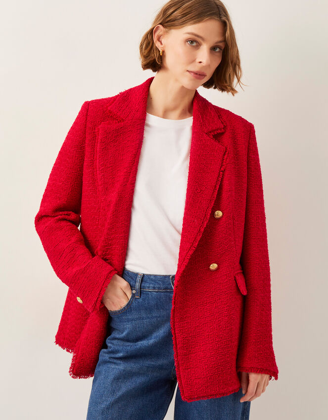 Rubi Tweed Jacket Red | Women's Jackets | Monsoon UK.