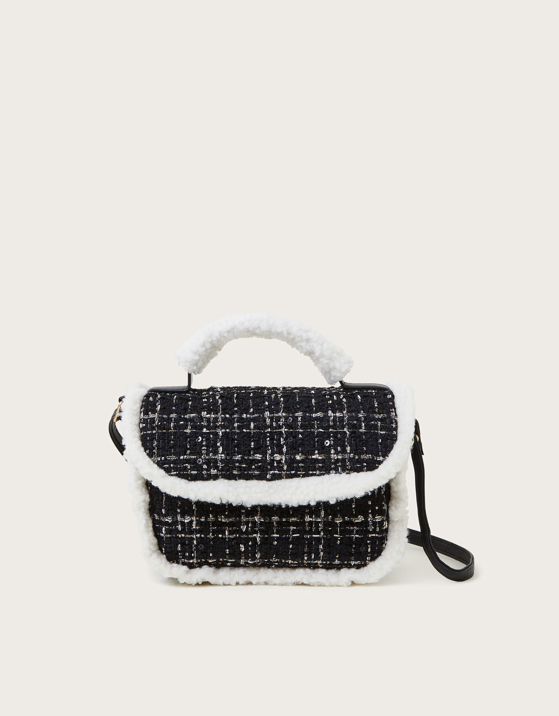 Check Tweed Satchel Cross-Body Bag | Accessories | Monsoon UK.