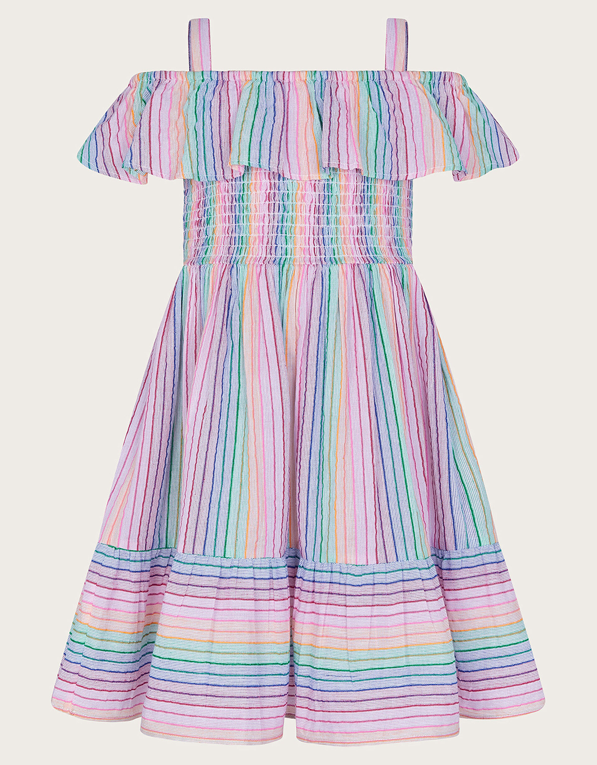 Stripe Frill Beach Dress Ivory | Girls' Beach & Swimwear | Monsoon UK.