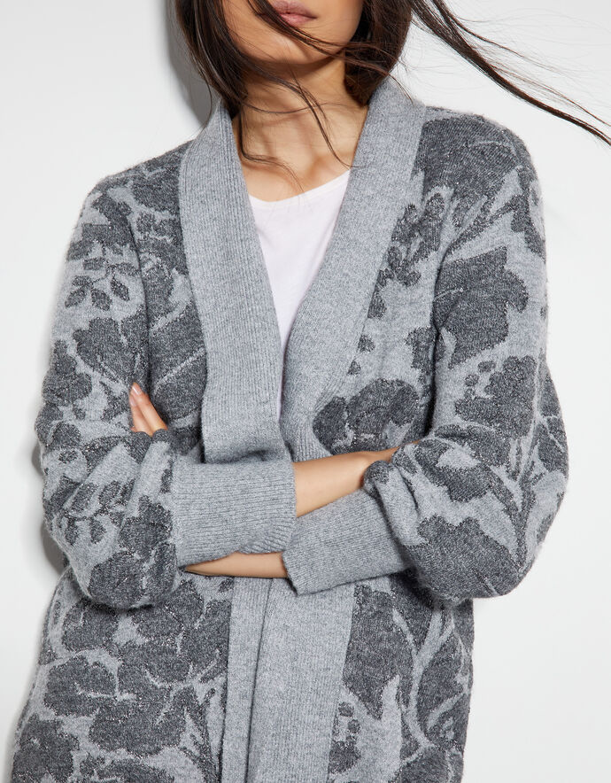 Pip Floral Pattern Coatigan Grey | Knitwear | Monsoon UK.