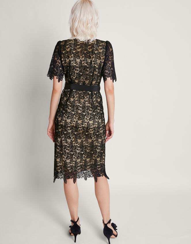 Larae Lace Shirt Dress Black