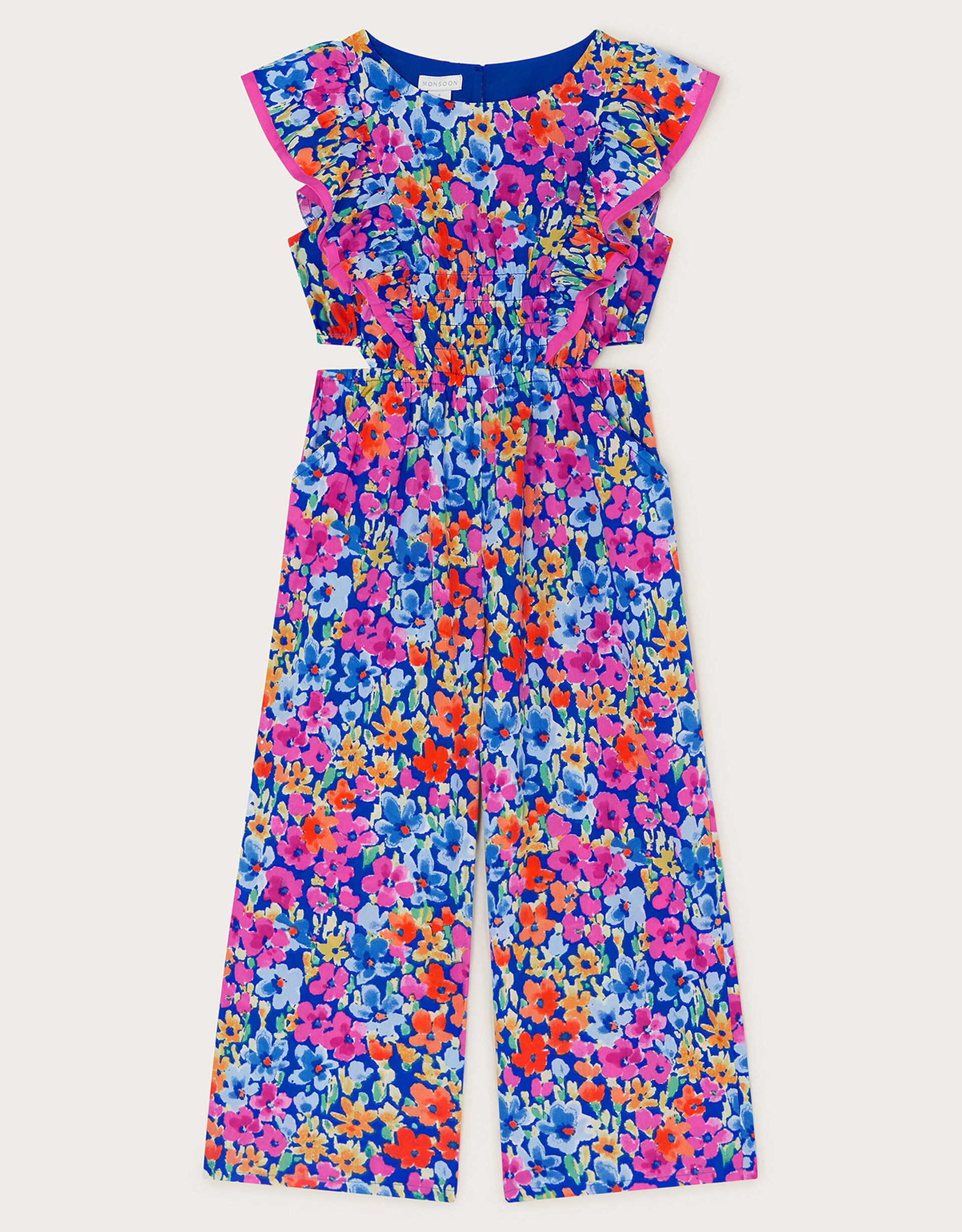 Bright Abstract Jumpsuit Blue
