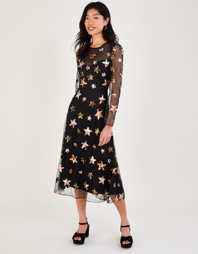 Jacque Star Midi Dress Black