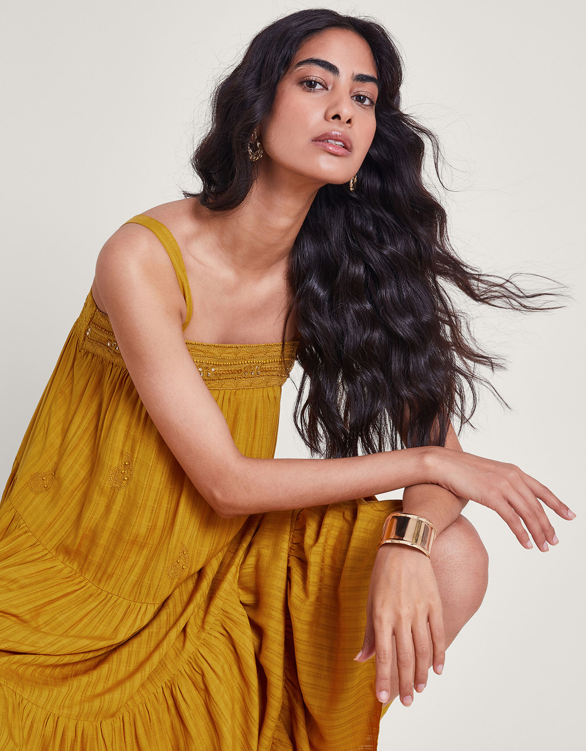 Marlee Tiered Dress Yellow