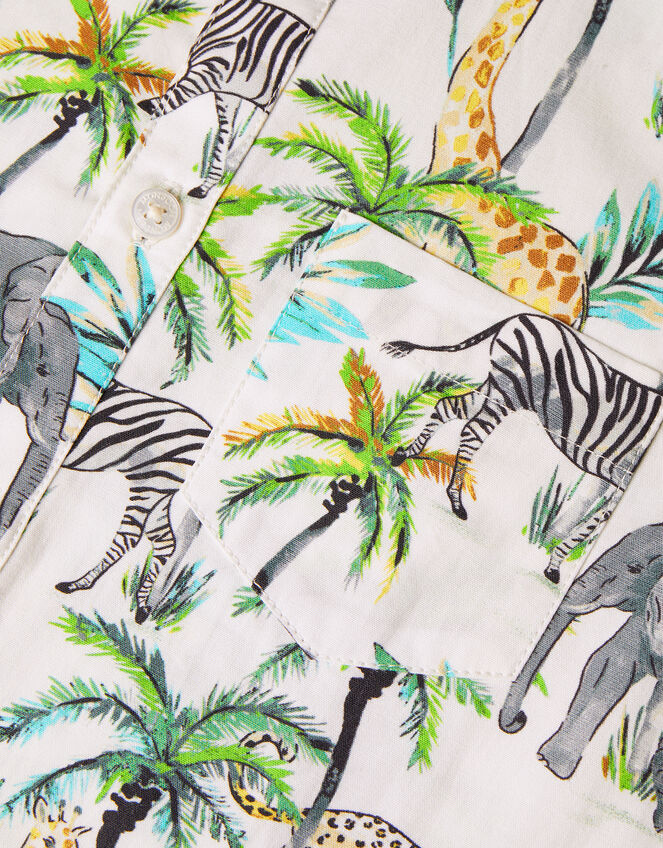 Safari Print Short Sleeve Shirt WWF-UK Collaboration Ivory