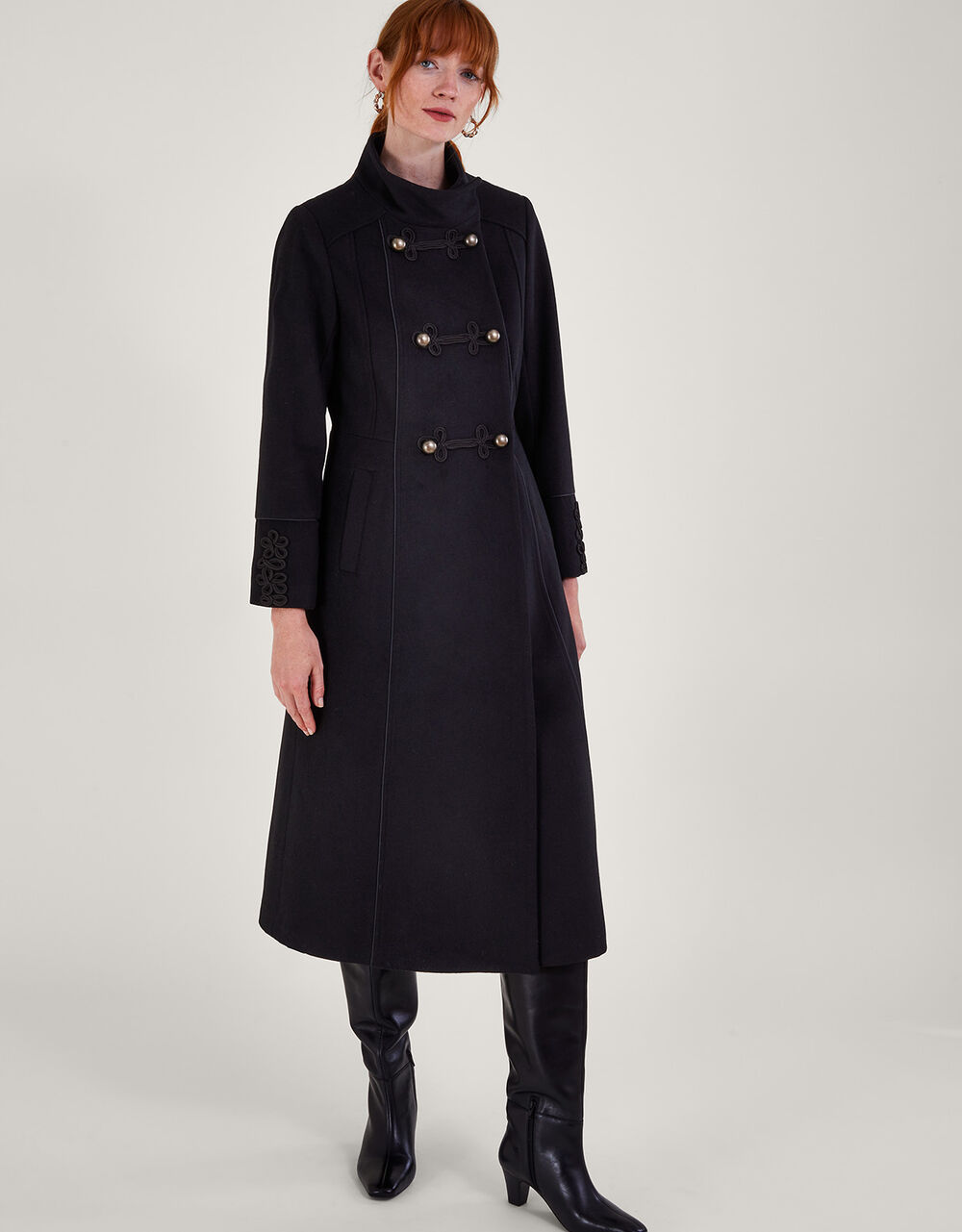 Mya Military Coat Black | Women's Coats | Monsoon UK.