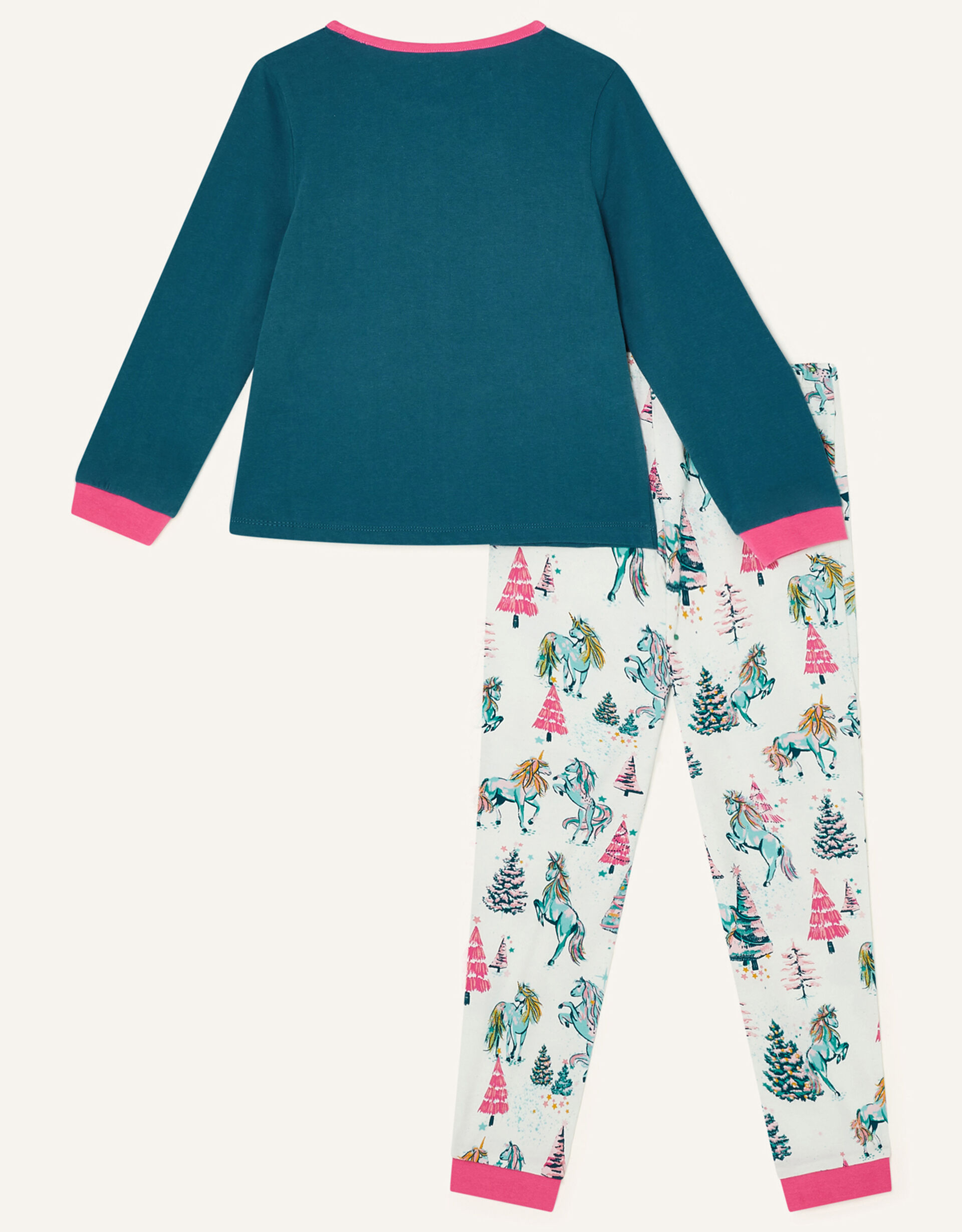 Unicorn Christmas Tree Pyjama Set Green | Nightwear & Slippers ...