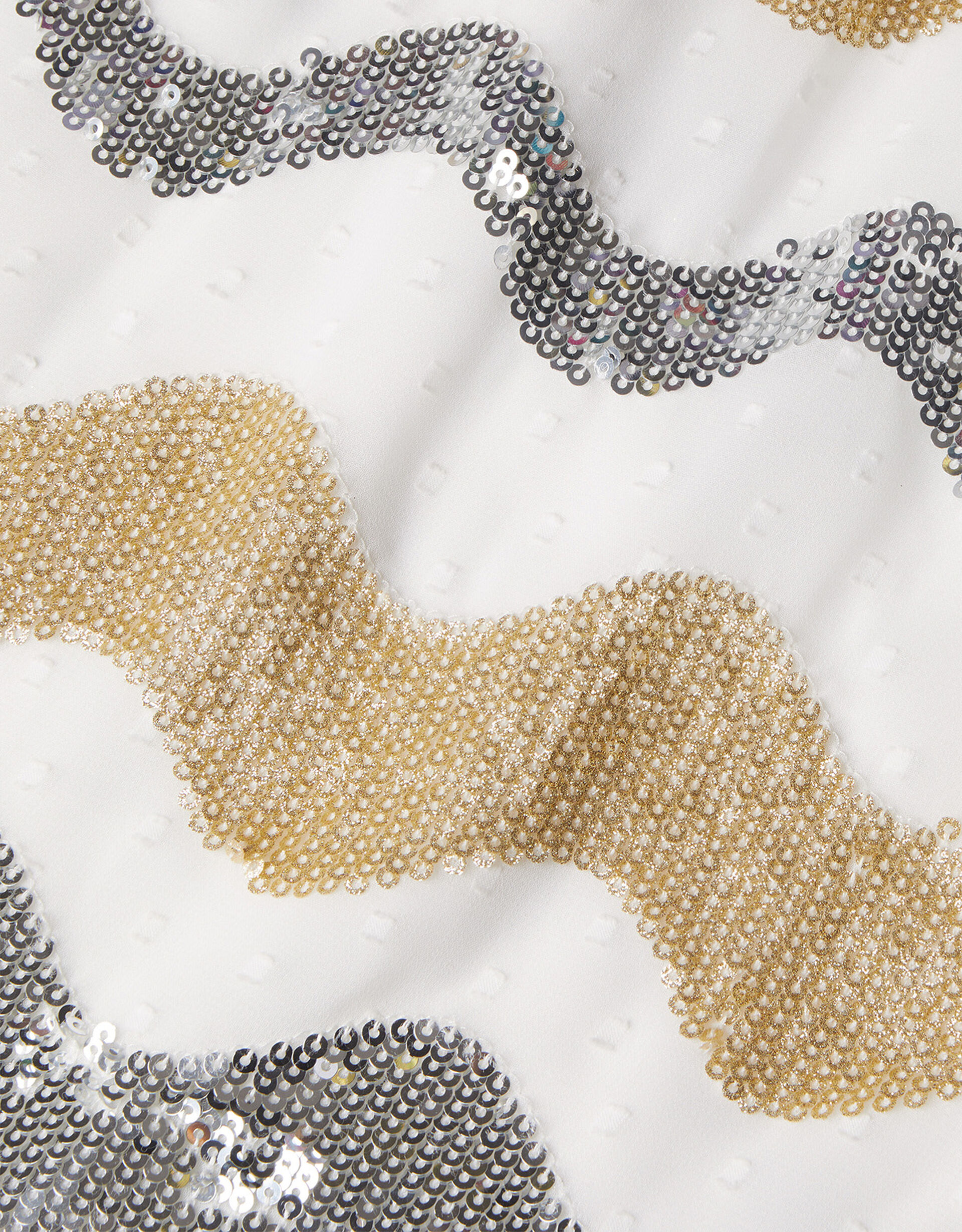Disco Sequin Wave Dress White