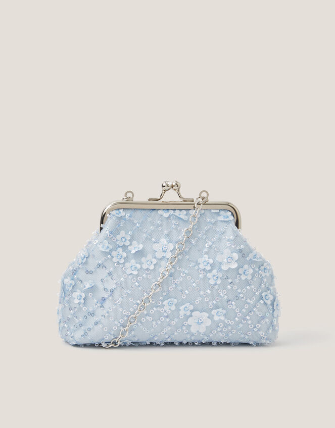 Taylor Beaded Clip Frame Bag Blue | Accessories | Monsoon UK.