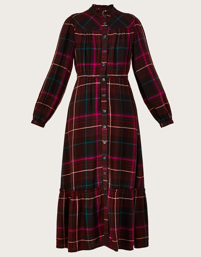 Check Print Dress in LENZING™ ECOVERO™ Red