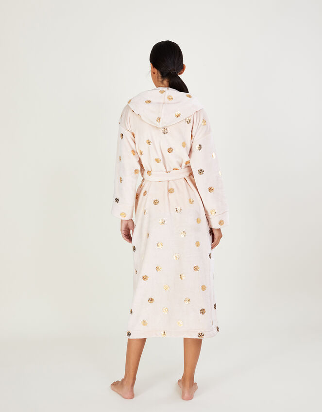 Spot Foil Hooded Dressing Gown Ivory | Robes And Dressing Gowns ...