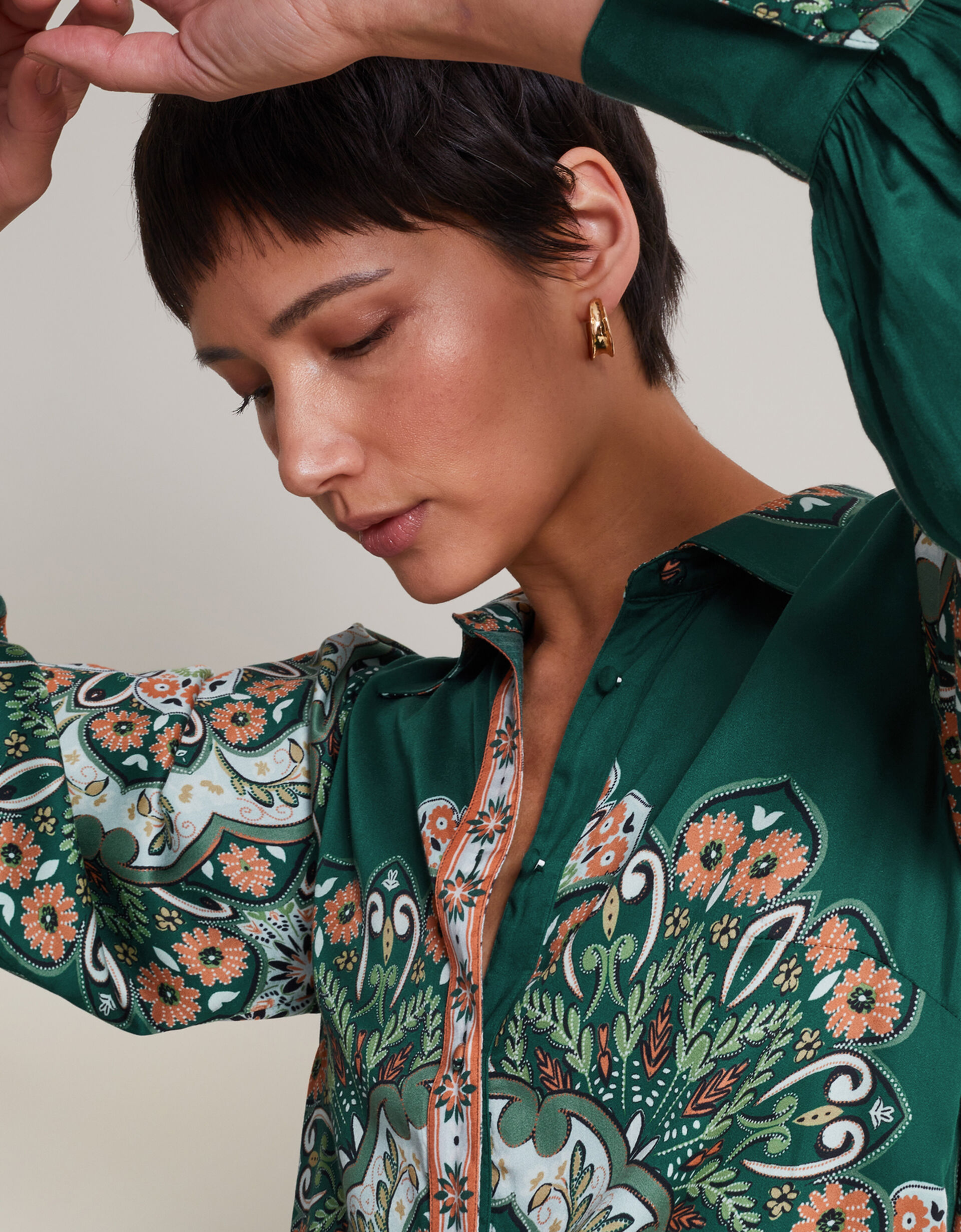 Lumi Print Blouse Green