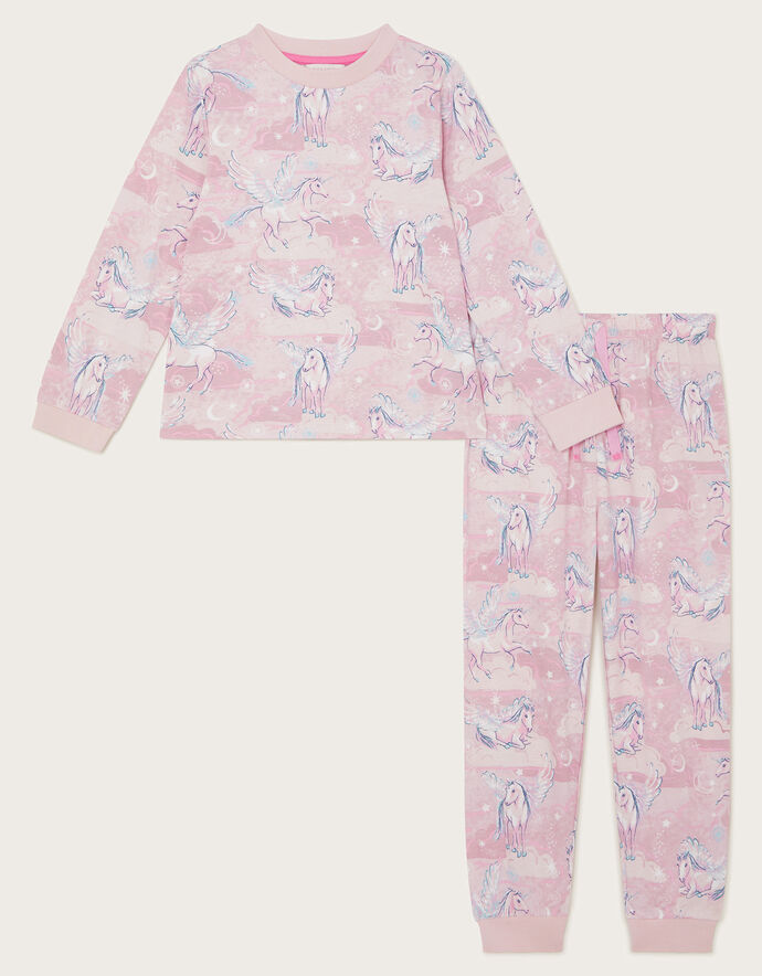 Unicorn Print Long Sleeve Pyjamas Set Pink | Nightwear & Slippers ...