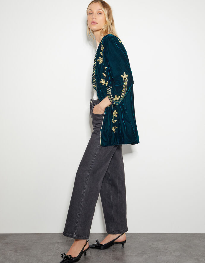 Fiona Embroidered Velvet Jacket