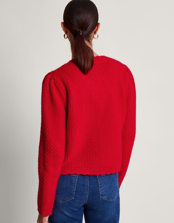 Suki Stitch Cardigan Red | Cardigans | Monsoon UK.