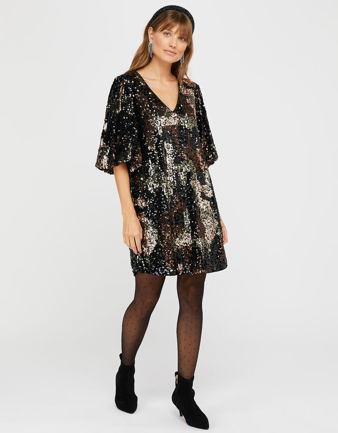 Carmen Camo Sequin Short Dress | Evening Dresses | Monsoon UK.