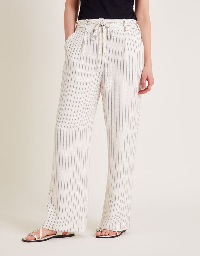 Sara Stripe Trousers Ivory | Trousers & Leggings | Monsoon UK.