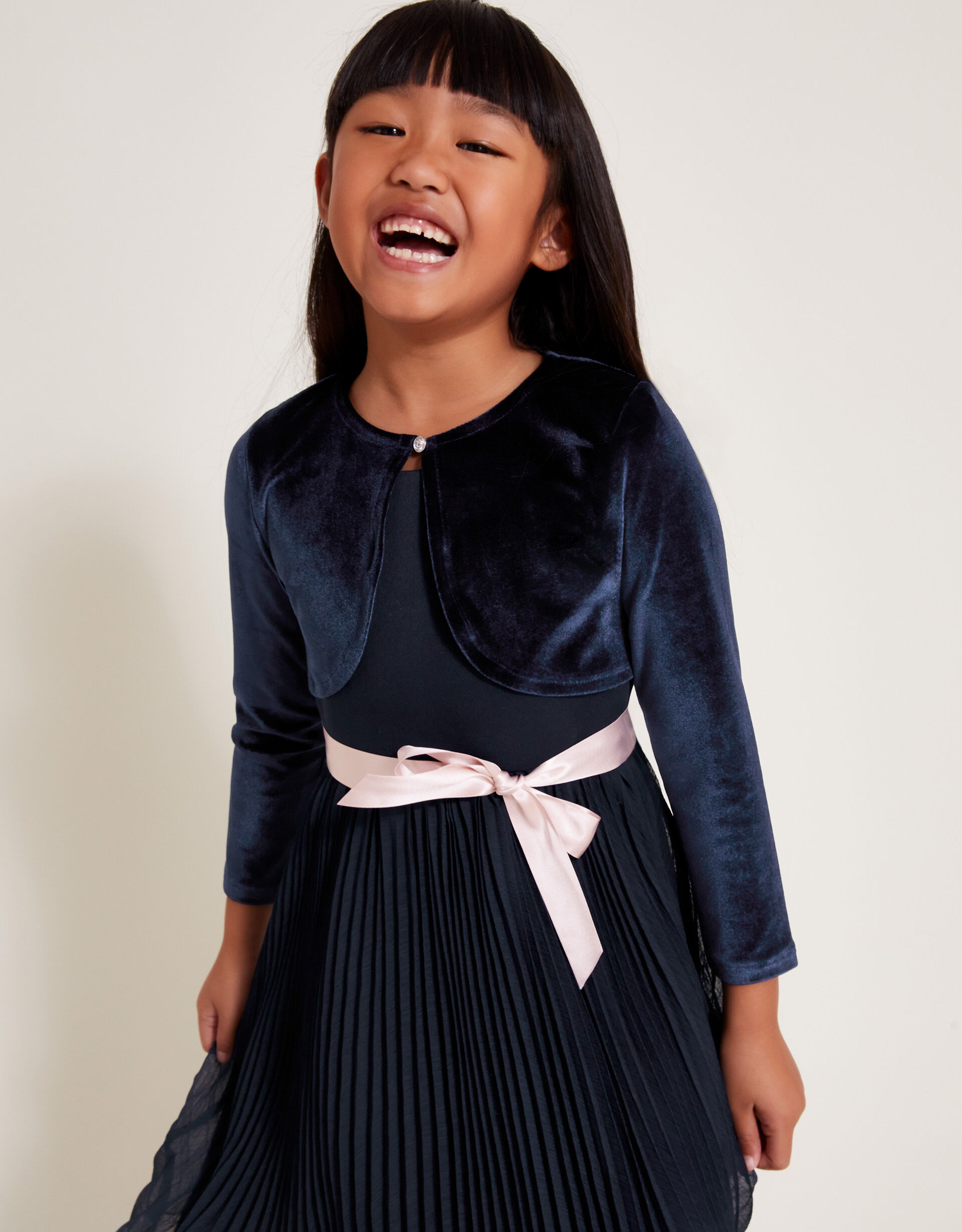 Niamh Velvet Cardigan Blue | Girls' Cardigans | Monsoon UK.