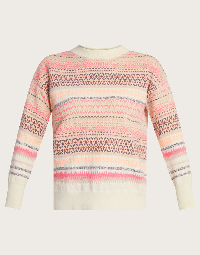 Fawn Fair Isle Jumper Pink