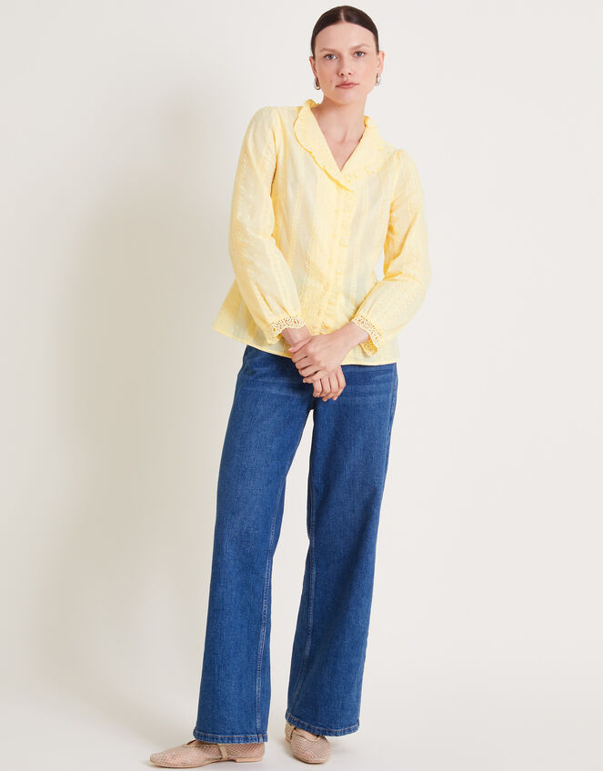 Cora Embroidered Shirt Yellow | Tops & T-shirts | Monsoon UK.