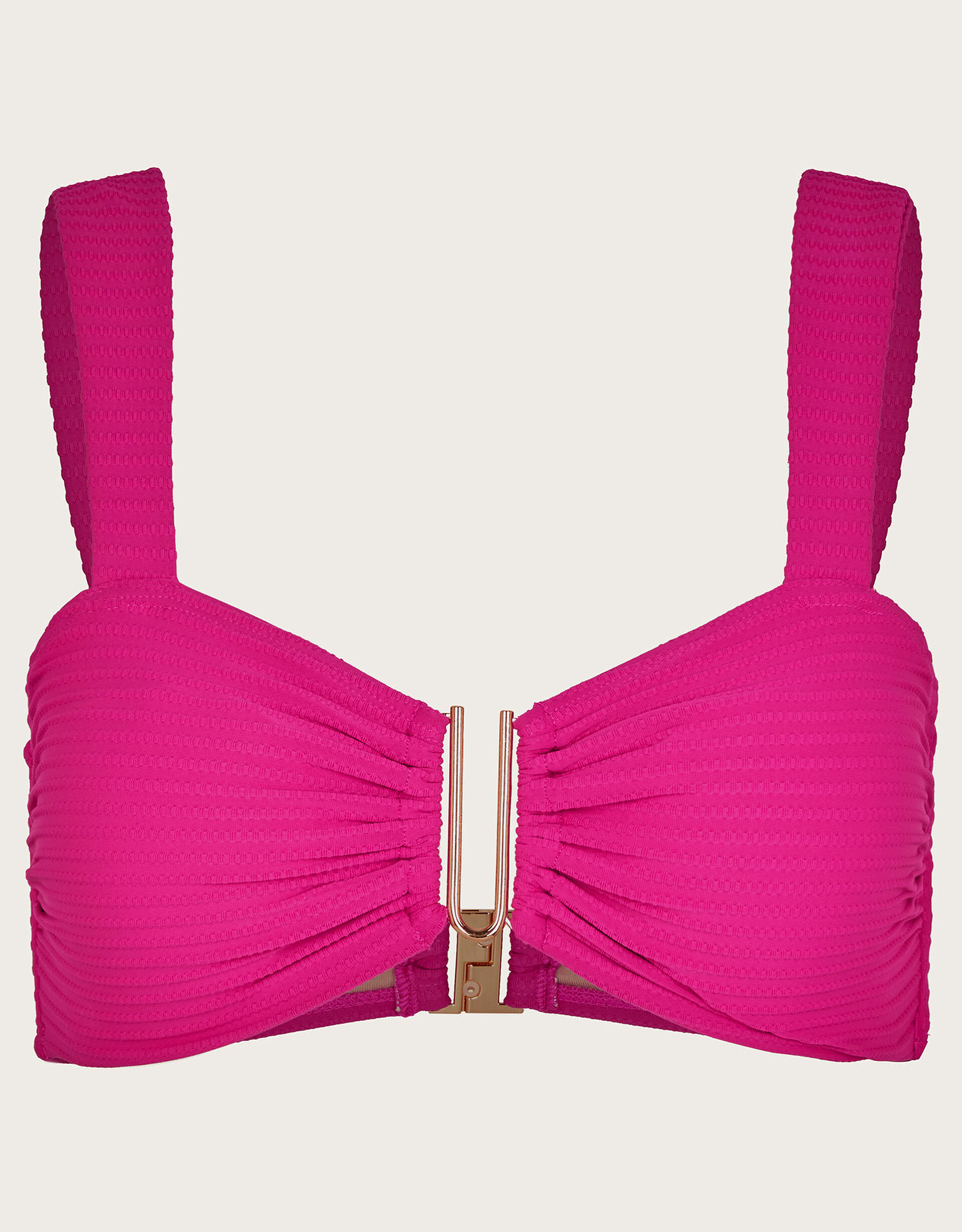 Maria Ribbed Bikini Top Pink | Bikini tops | Monsoon UK.