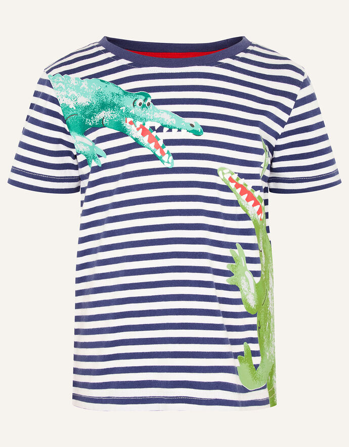 Croc Stripe T-Shirt Blue | Boys' Tops & T-shirts | Monsoon UK.