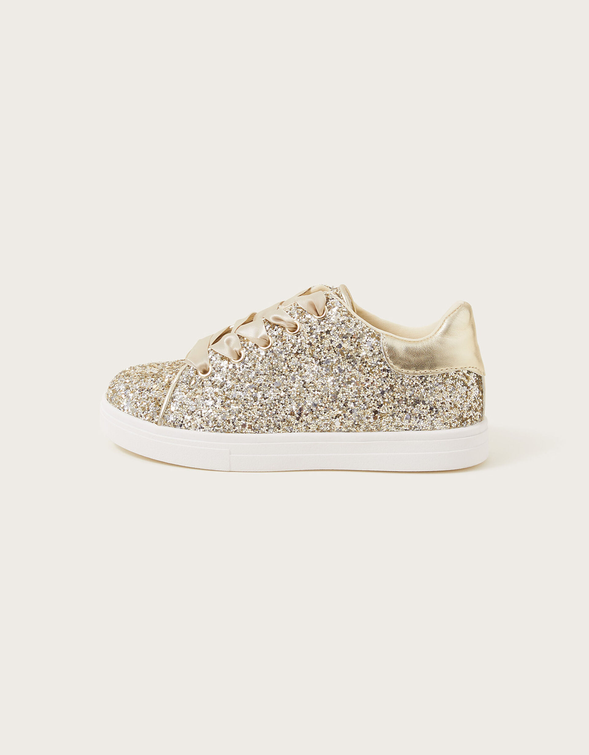 Sparkle Glitter Trainers Gold | Girls' Flat Shoes | Monsoon UK.